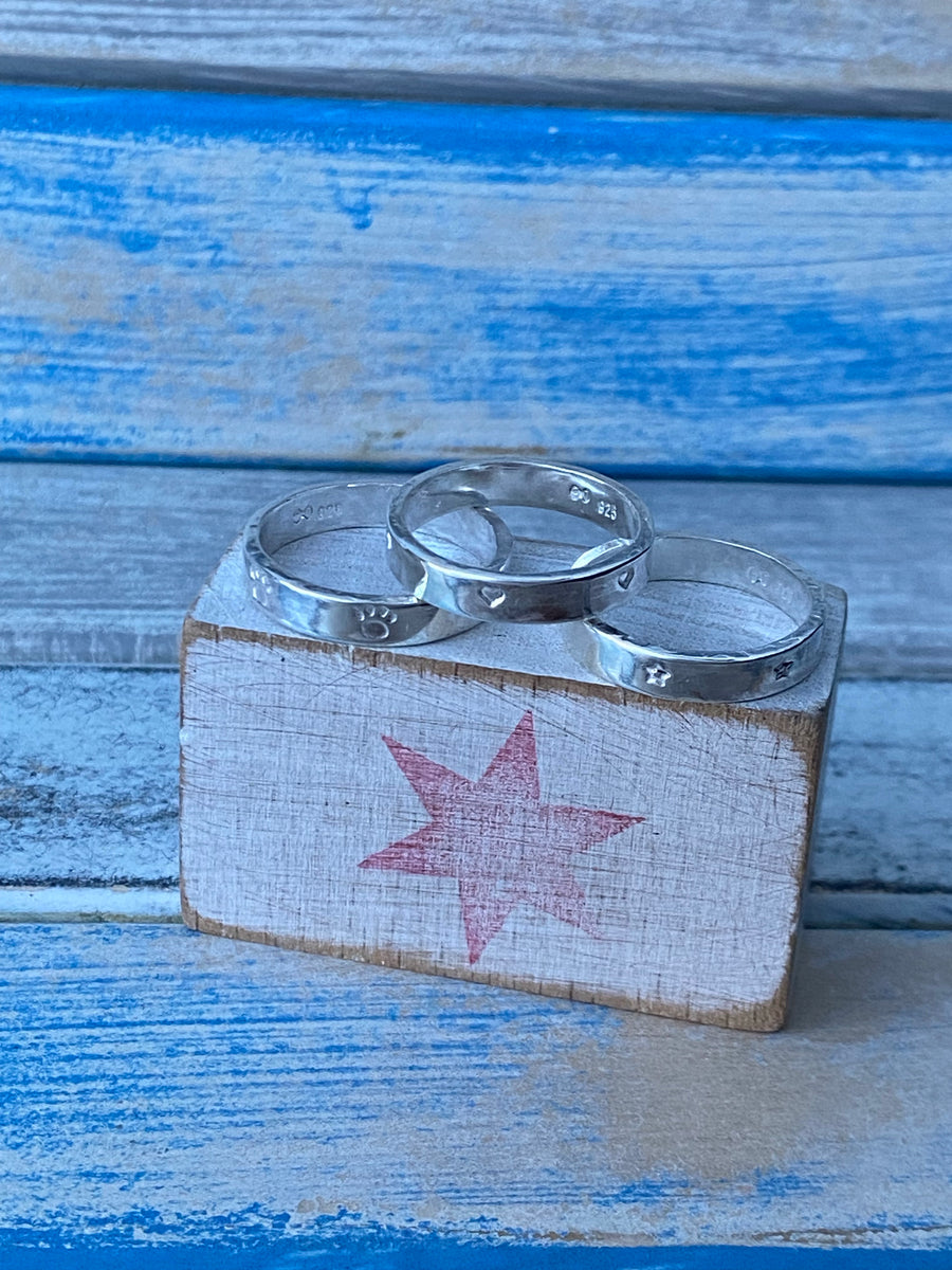 Treasure - Handstamped Chunky Sterling Silver Ring (Made To Order ...